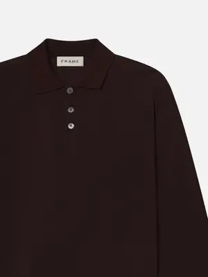 FRAME Long-sleeved Piqué Polo Shirt