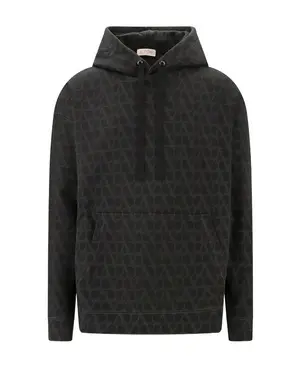 Valentino Garavani Drawstring Long-sleeved Hoodie - Black