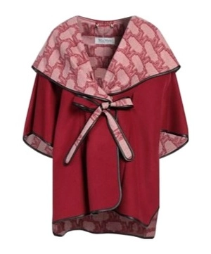 Max Mara Stylish Versatile Reversible Belted Cape Coat - Red