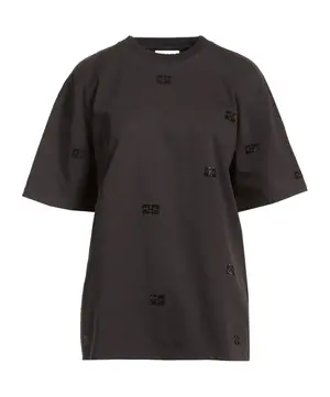 GANNI Fashion Minimalist Solid Color T-shirt - Black