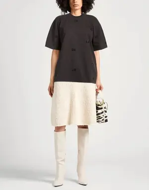 GANNI Fashion Minimalist Solid Color T-shirt