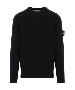 Stone Island Compass-patch Crewneck Jumper - Black