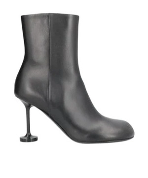 Balenciaga Leather Ankle Boots With Geometric Heel