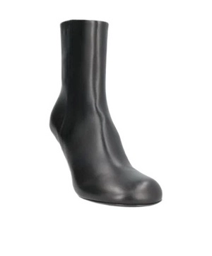 Balenciaga Leather Ankle Boots With Geometric Heel