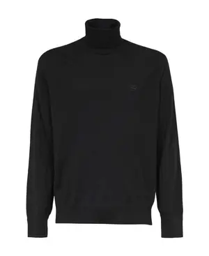 Etro Pegaso Embroidered Turtleneck Jumper - Black