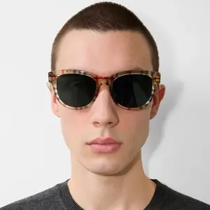 Burberry Check Round Sunglasses