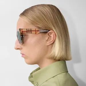 Burberry Check Round Sunglasses