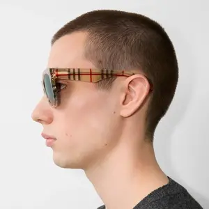 Burberry Check Round Sunglasses