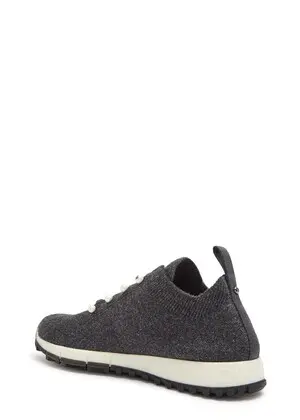 JIMMY CHOO Cashmere-knit Sneakers With Pearl Embellishments