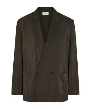 LEMAIRE Double-breasted Silk-blend Blazer - Black