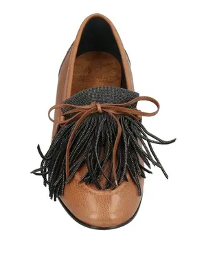 Brunello Cucinelli Leather Loafers With Tassel Embellishment - Brown