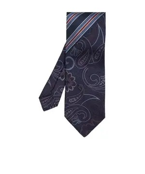 Etro Pattern Embroidered Pointed-tip Tie - Black