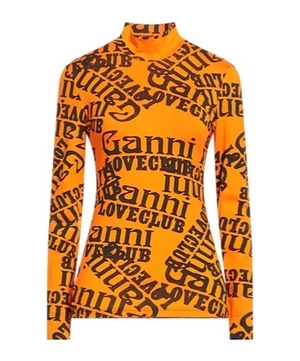 GANNI Printed Long-sleeve Turtleneck T-shirt