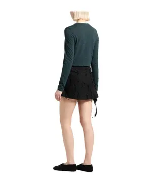 GANNI Woolen A-line Skirt With Beadwork And Tassels
