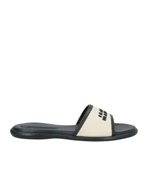 Isabel Marant Étoile Two-tone Canvas And Leather Slides - Black