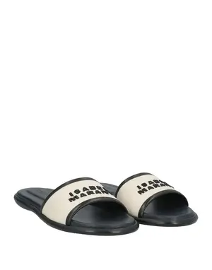Isabel Marant Étoile Two-tone Canvas And Leather Slides