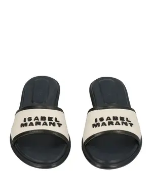 Isabel Marant Étoile Two-tone Canvas And Leather Slides