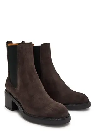 TOD'S Suede Ankle Boots With Block Heel
