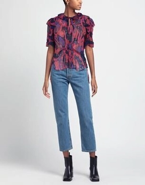 Isabel Marant Étoile Vintage Color-block Printed Short Sleeve Blouse - Multicolor