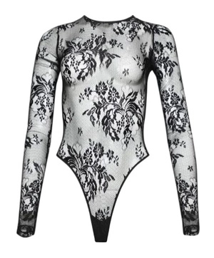 Wardrobe.NYC Wardrobe.NYC Lace Bodysuit Gray