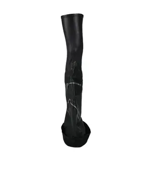 Rick Owens Over-the-knee Leather Boots With Zip Detailing - Black