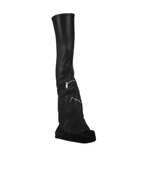 Rick Owens Over-the-knee Leather Boots With Zip Detailing - Black