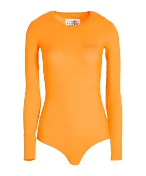 MAISON MARGIELA Minimalist Solid Color Stretch Top - Orange