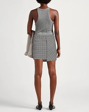 GANNI Prince Of Wales Check Flared Mini Skirt