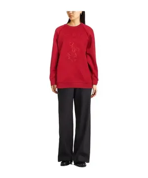 Max Mara Solid Color Crew Neck Long Sleeve Sweatshirt