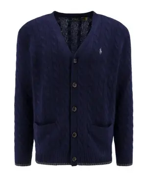 Polo Ralph Lauren Pony Embroidered Cable Knitted Cardigan - Black
