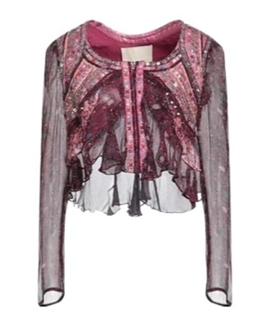 Isabel Marant Étoile Fashion Multi-color Long Sleeve Chiffon Blouse - Gray