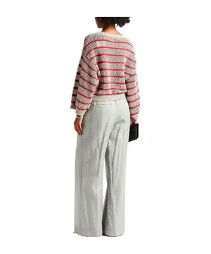 Brunello Cucinelli Striped Sequined Knit Top