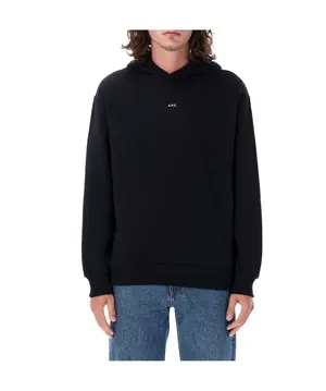 A.p.c. Logo-printed Long-sleeved Hoodie - Black