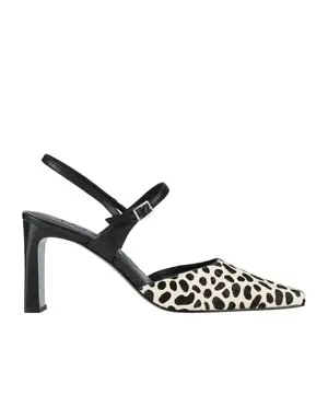 MAXCO. Max&co. Leopard Print Chunky High-heeled Sandals