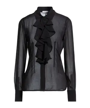 GANNI Plain Long Sleeve Shirt