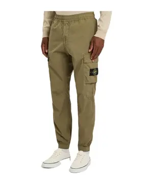 Stone Island Logo Stretch-cotton Cargo Trousers