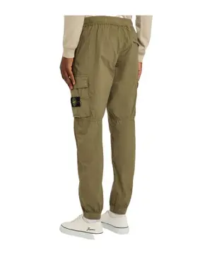 Stone Island Logo Stretch-cotton Cargo Trousers