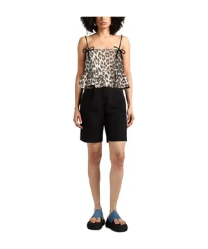 GANNI Leopard Print Cropped Camisole