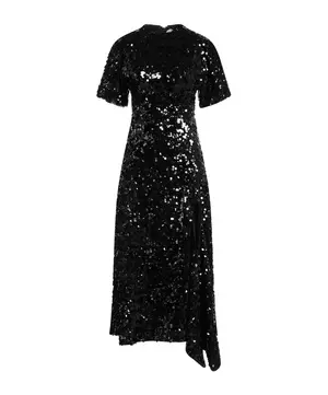 GANNI Sequined Midi Dress With Short Sleeves