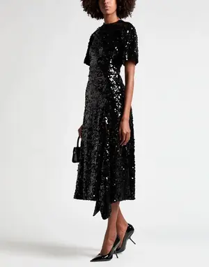 GANNI Sequined Midi Dress With Short Sleeves