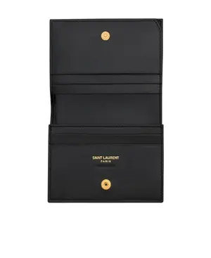 Saint Laurent Cassandre Matelassé Flap Card Case In Quilted Lambskin