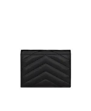 Saint Laurent Cassandre Matelassé Flap Card Case In Quilted Lambskin