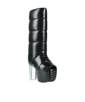 Rick Owens Leather Boots With Chunky Heel And Open Toe