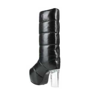 Rick Owens Leather Boots With Chunky Heel And Open Toe