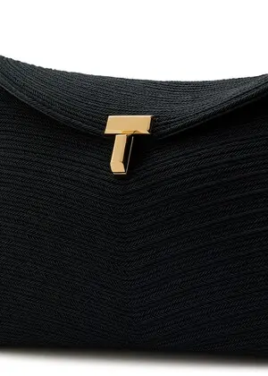 TOTEME T-lock Woven Clutch - Black