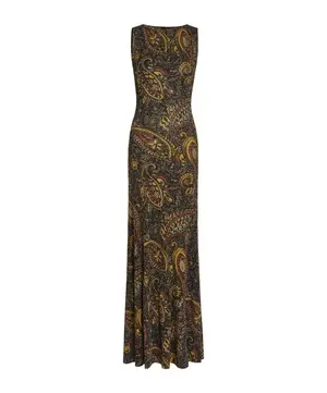 Etro Paisley-jacquard Fine-knit Maxi Dress - Black