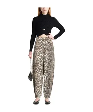 GANNI Leopard Print Five-pocket Jeans