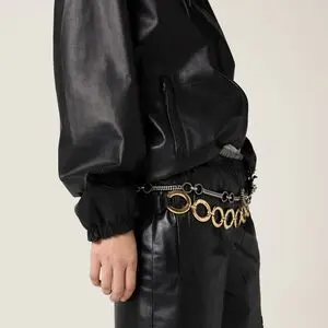 Miu Miu Nappa Leather Hoodie Jacket
