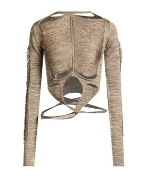 Rick Owens Simple Solid-color Metallic Knitted Sweater - Nude