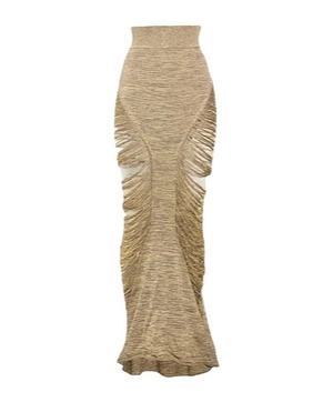 Rick Owens Asymmetric Metallic Knit Skirt